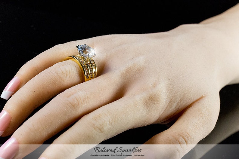 Patina 10mm 3.9ct Round Solitaire Gold Engagement 3carat CZ | Etsy