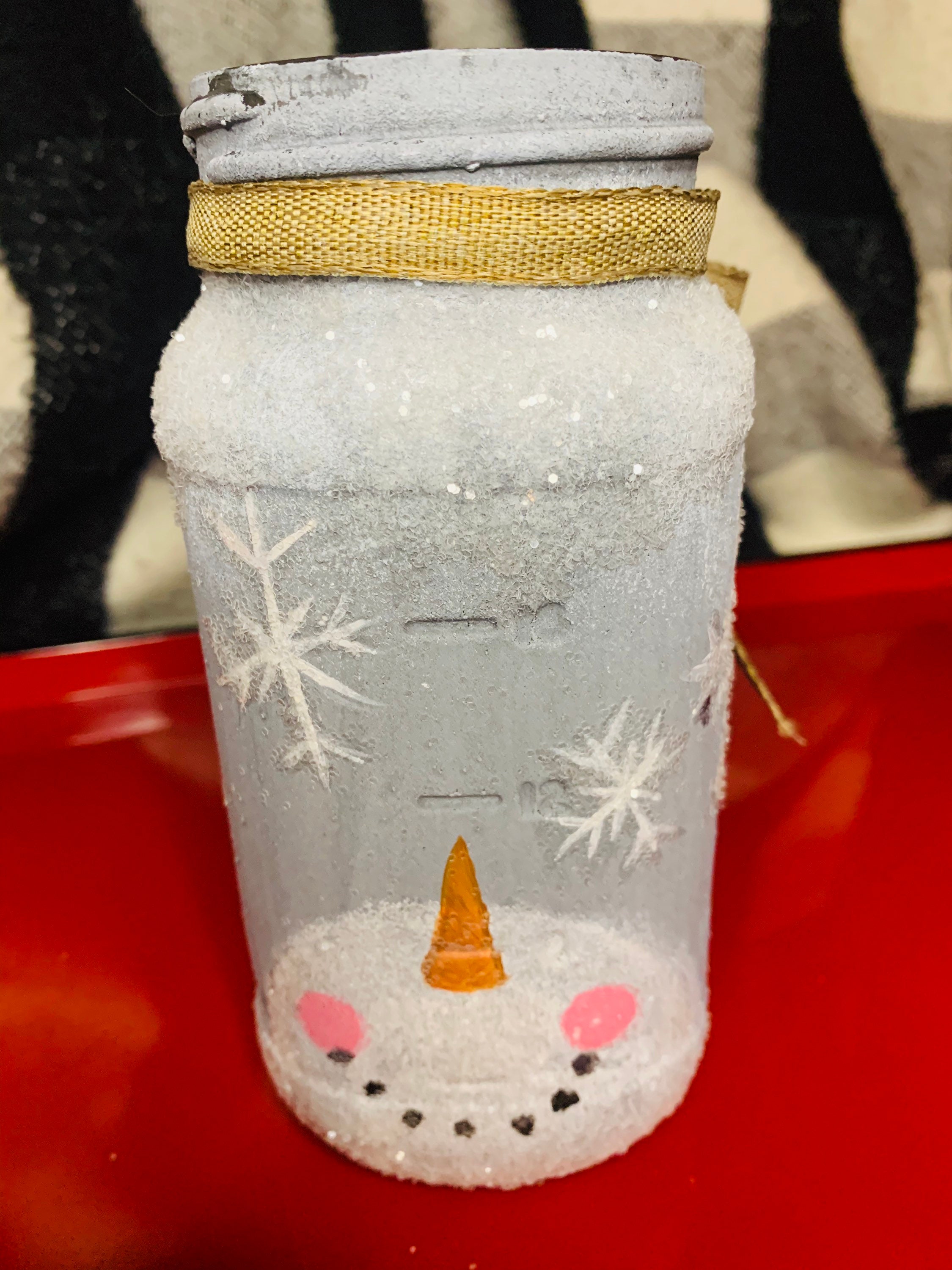 Snowman Mason Jar Etsy