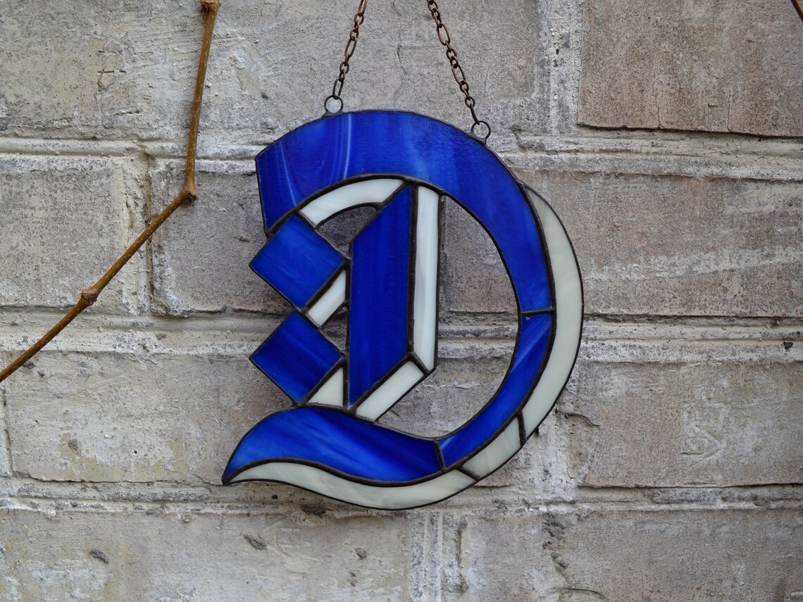 Custom Initials Stained Glass Suncatcher Personalized - Etsy