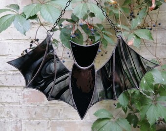 Bat Suncatcher Wall Decor Stained Glass Window Hanging - Etsy