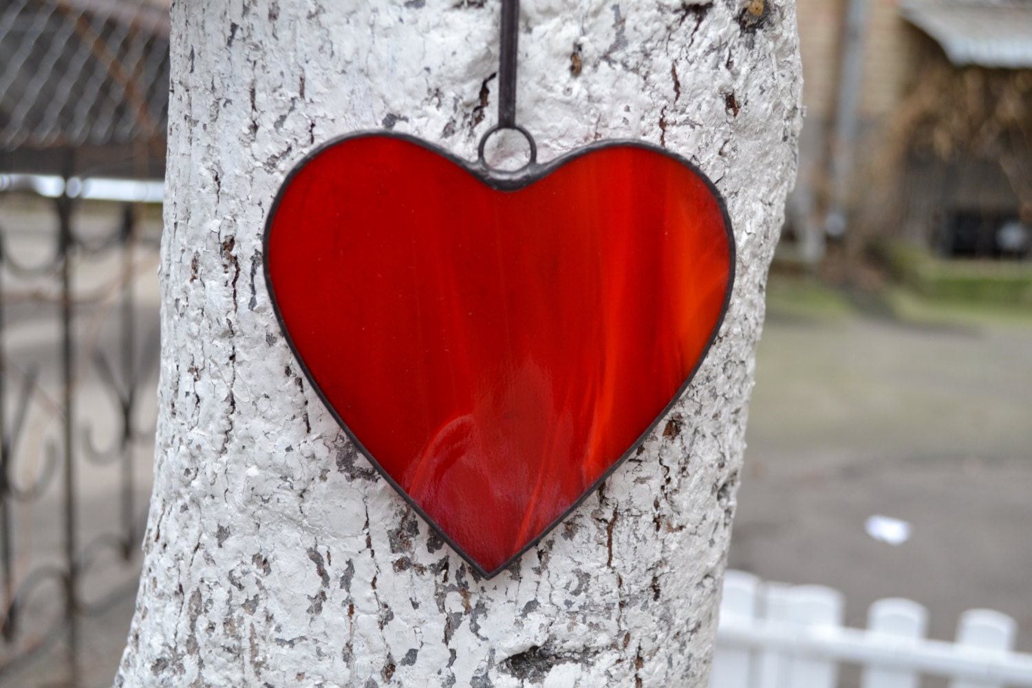 Red Heart Stained Glass Window Hangings. Stained Glass Heart - Etsy