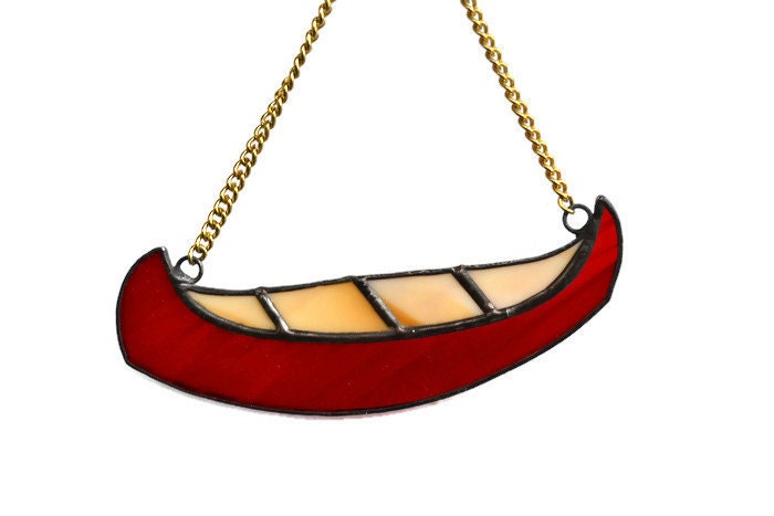 Stained Glass Canoe Suncatcher Window Hanging or Wall Decor - Etsy