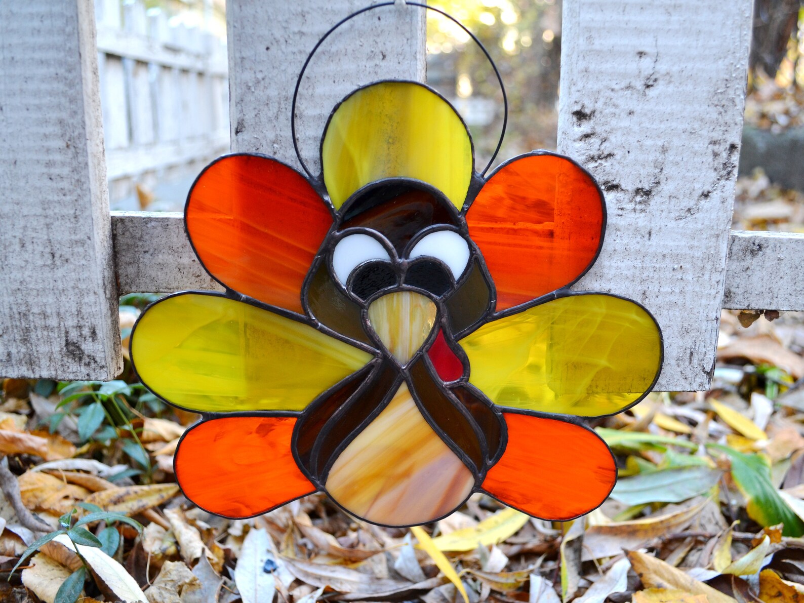 Stained Glass Turkey Suncatcher Window Hanging Thanksgiving - Etsy