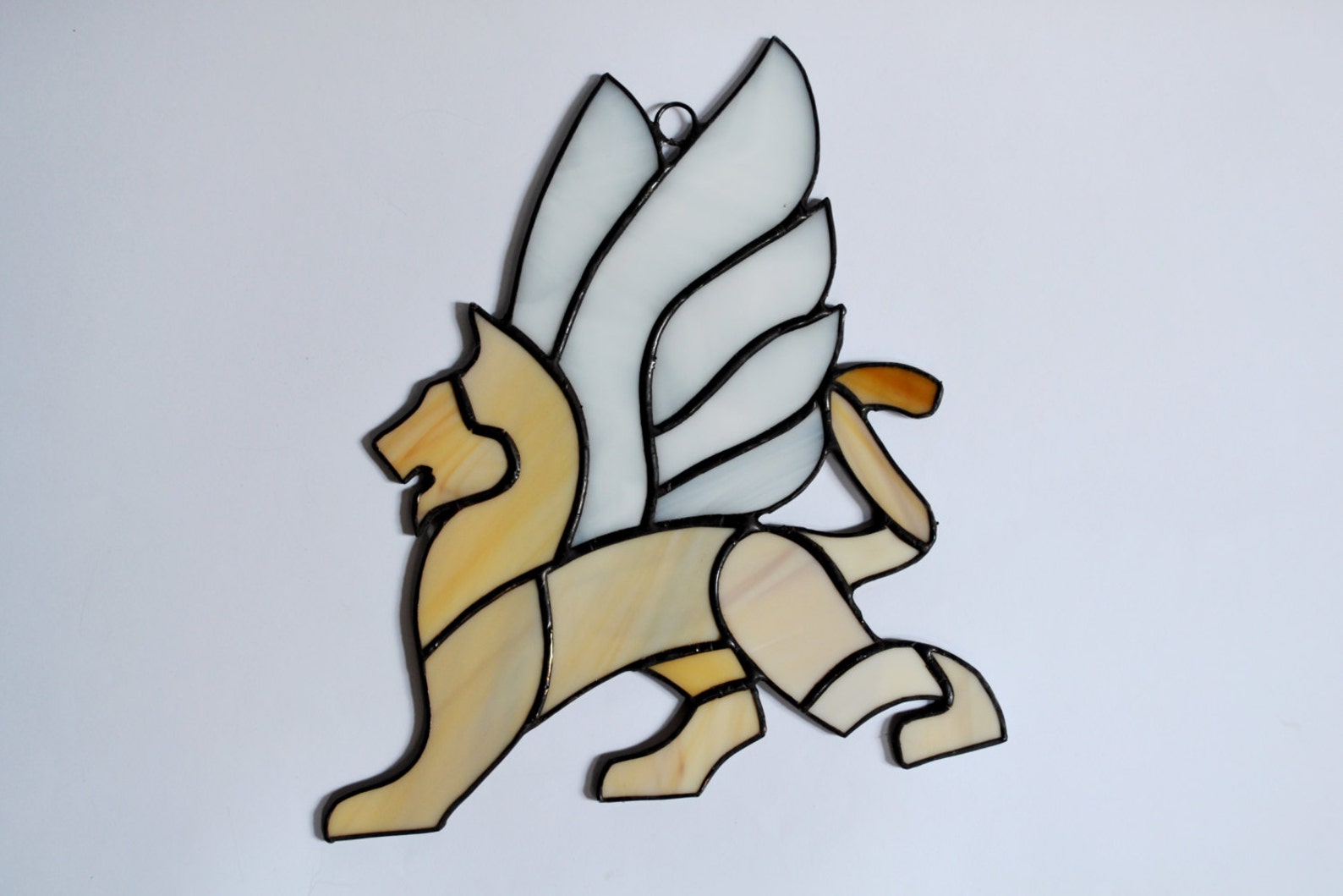 Winged Lion Stained Glass Suncatcher Griffin Decoration - Etsy