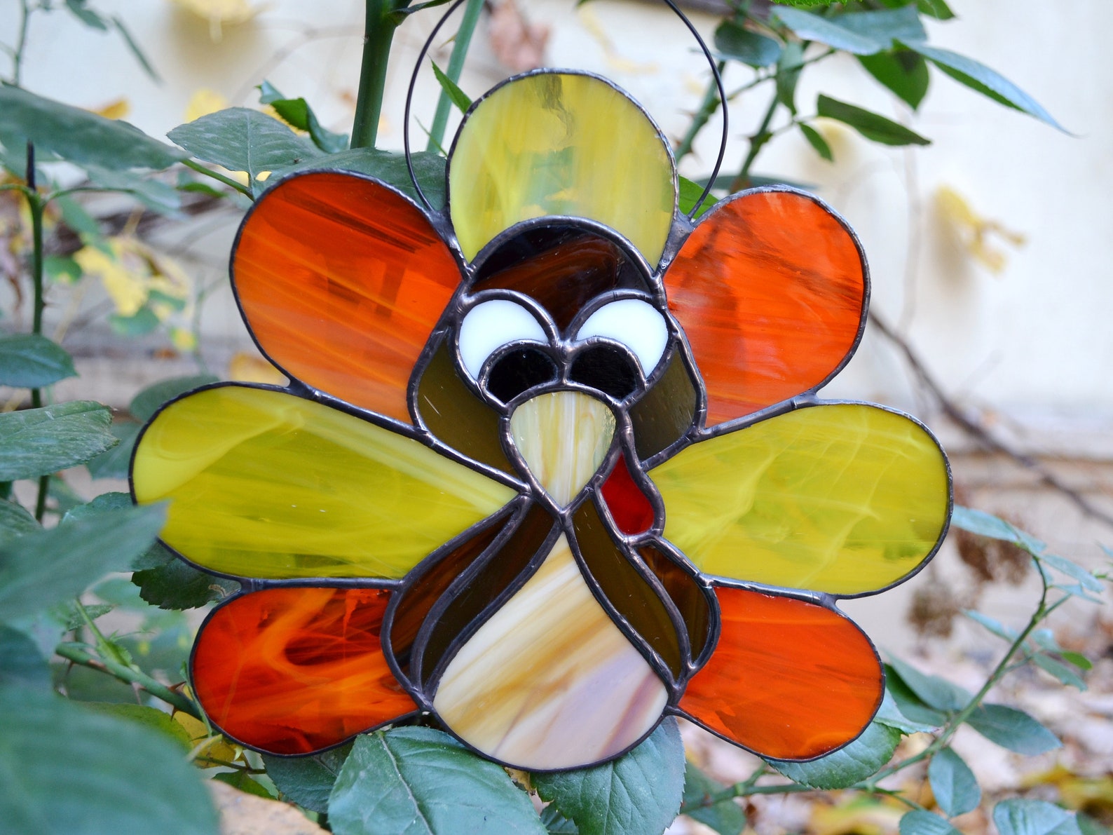 Stained Glass Turkey Suncatcher Window Hanging Thanksgiving - Etsy