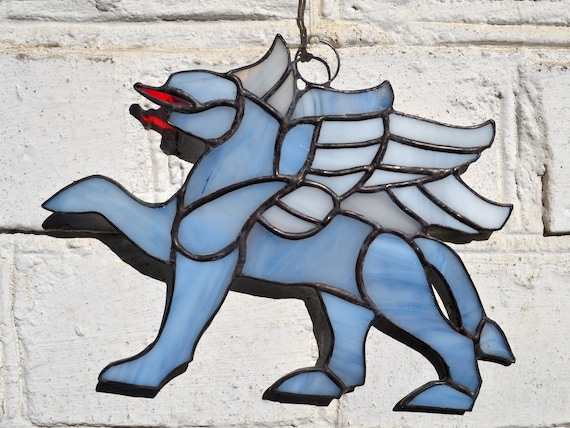 Medieval Stained Glass Gargoyle Suncatcher Window Hanging. - Etsy