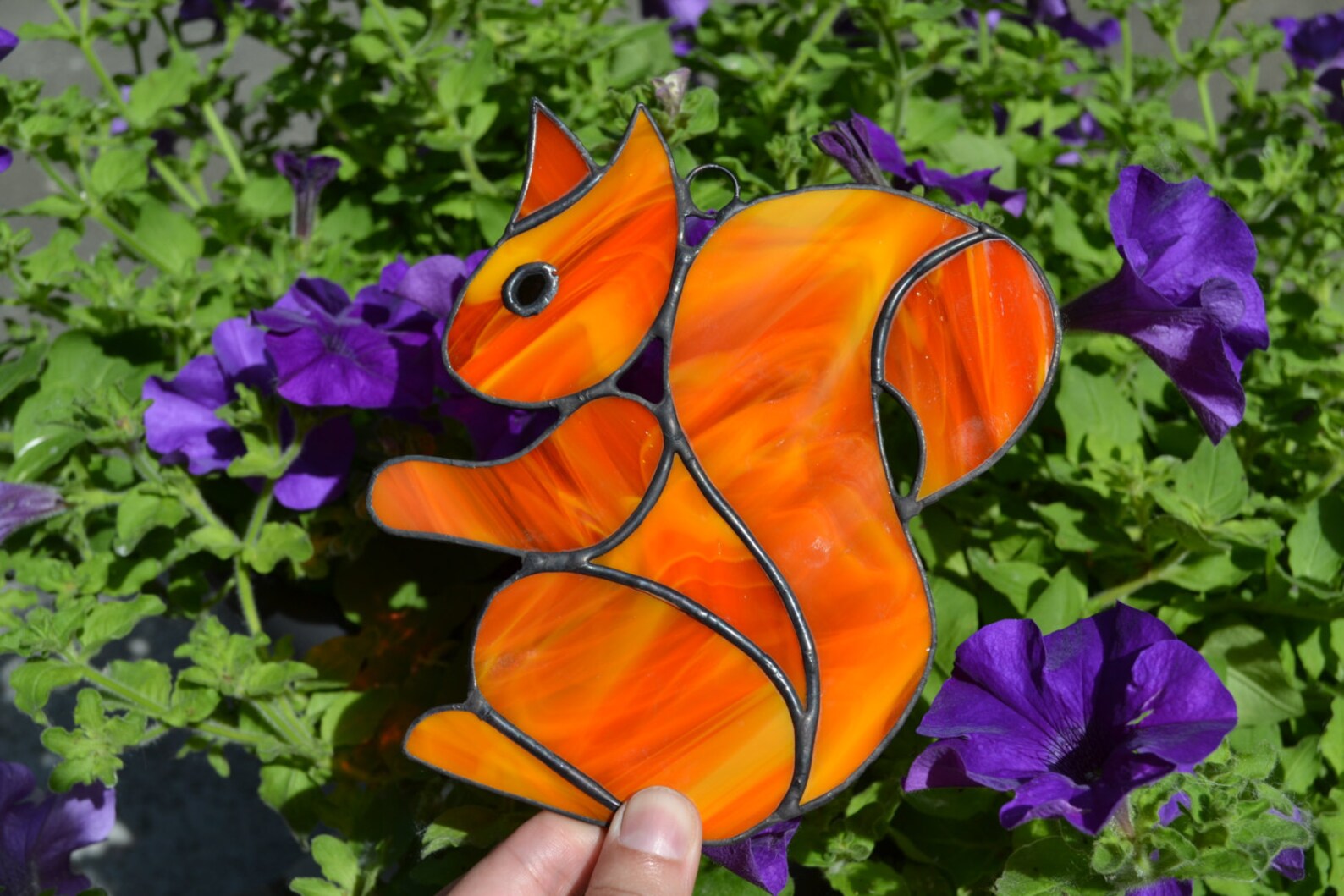 Red Squirrel Stained Glass Suncatcher Window Hanging or Wall - Etsy