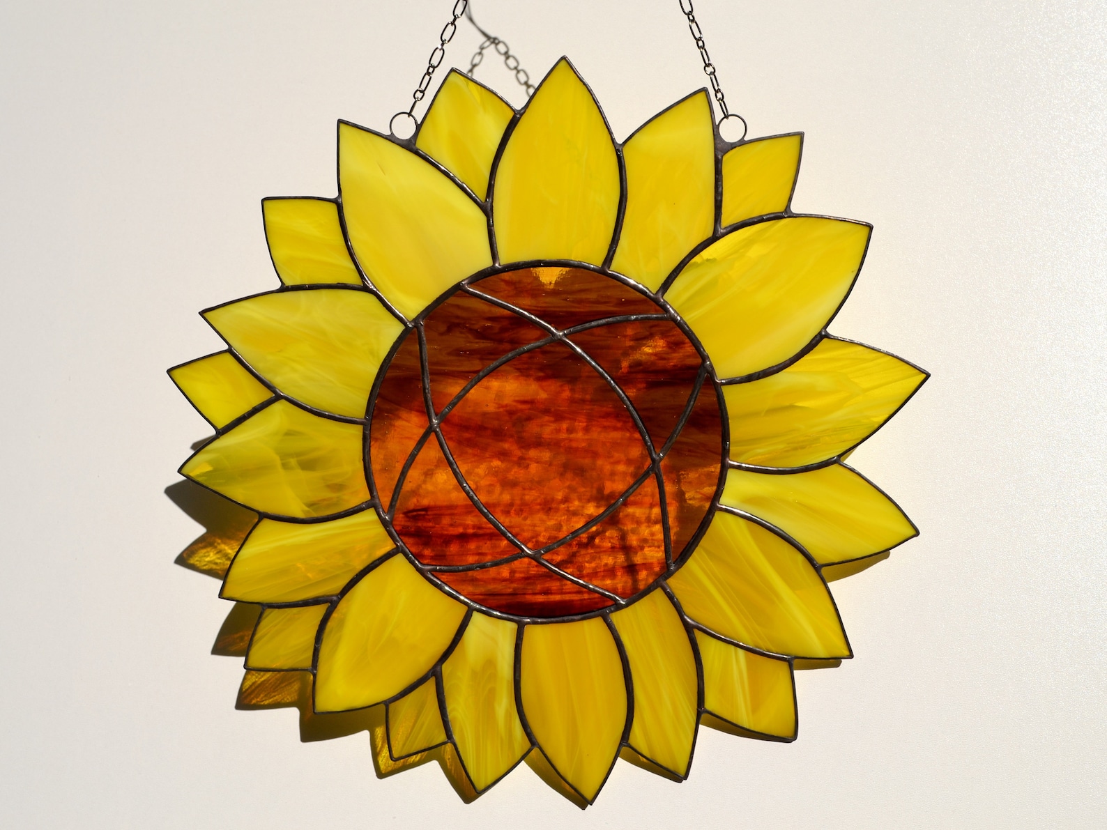 Large Yellow Sunflower Stained Glass Suncatcher Window Hanging - Etsy