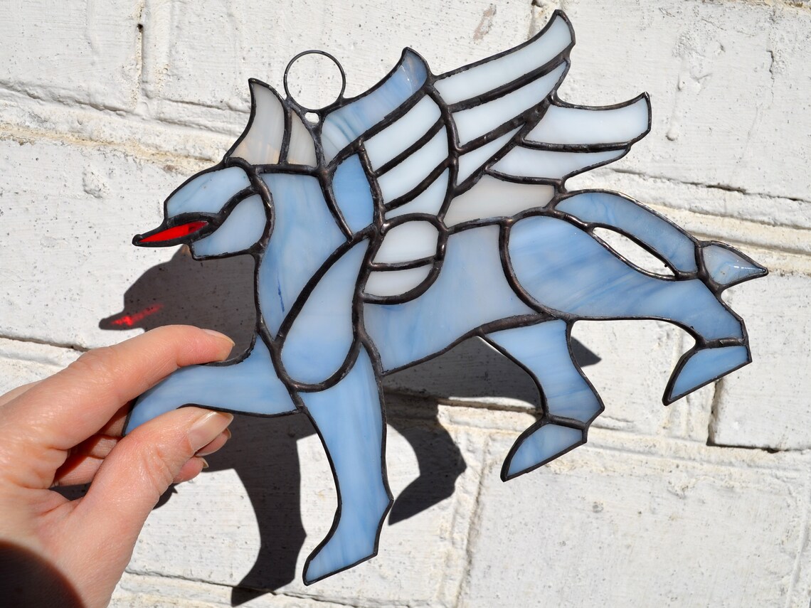 Medieval Stained Glass Gargoyle Suncatcher Window Hanging. - Etsy