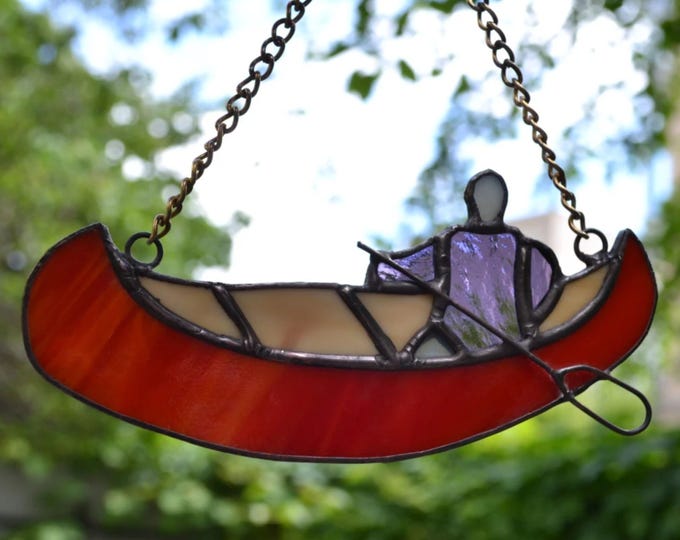 Canoe With Oars Stained Glass Pattern - Etsy Canada