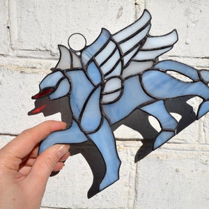 Medieval Stained Glass Gargoyle Suncatcher Window Hanging or Wall Decor ...