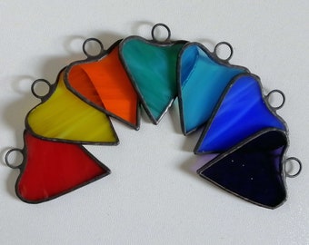 Little Rainbow Hearts Stained Glass Favors Set | Etsy