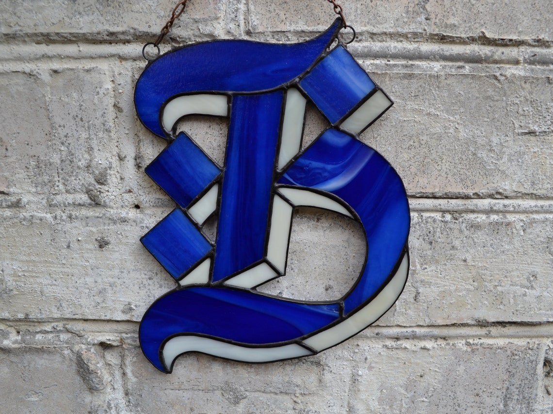 Custom Initials Stained Glass Suncatcher Personalized - Etsy