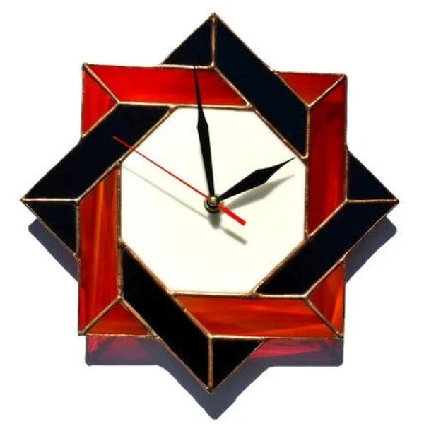 Red Wall Clock - Etsy