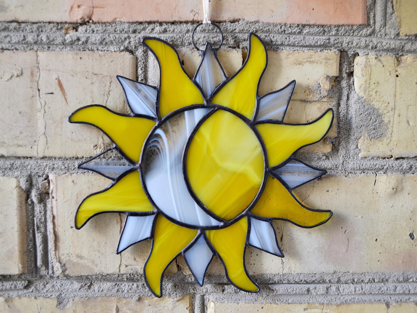 Sun and Moon Stained Glass Suncatcher. Stained Glass Sun and - Etsy