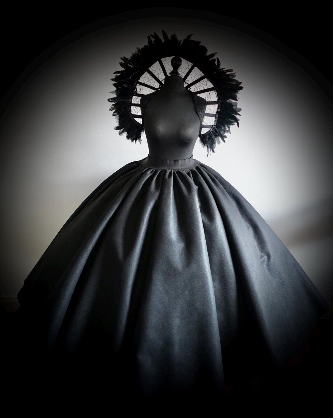 Black Vampire Bride Skirt, Lace Neck Collar, Evil Fancy Dress, Made to ...