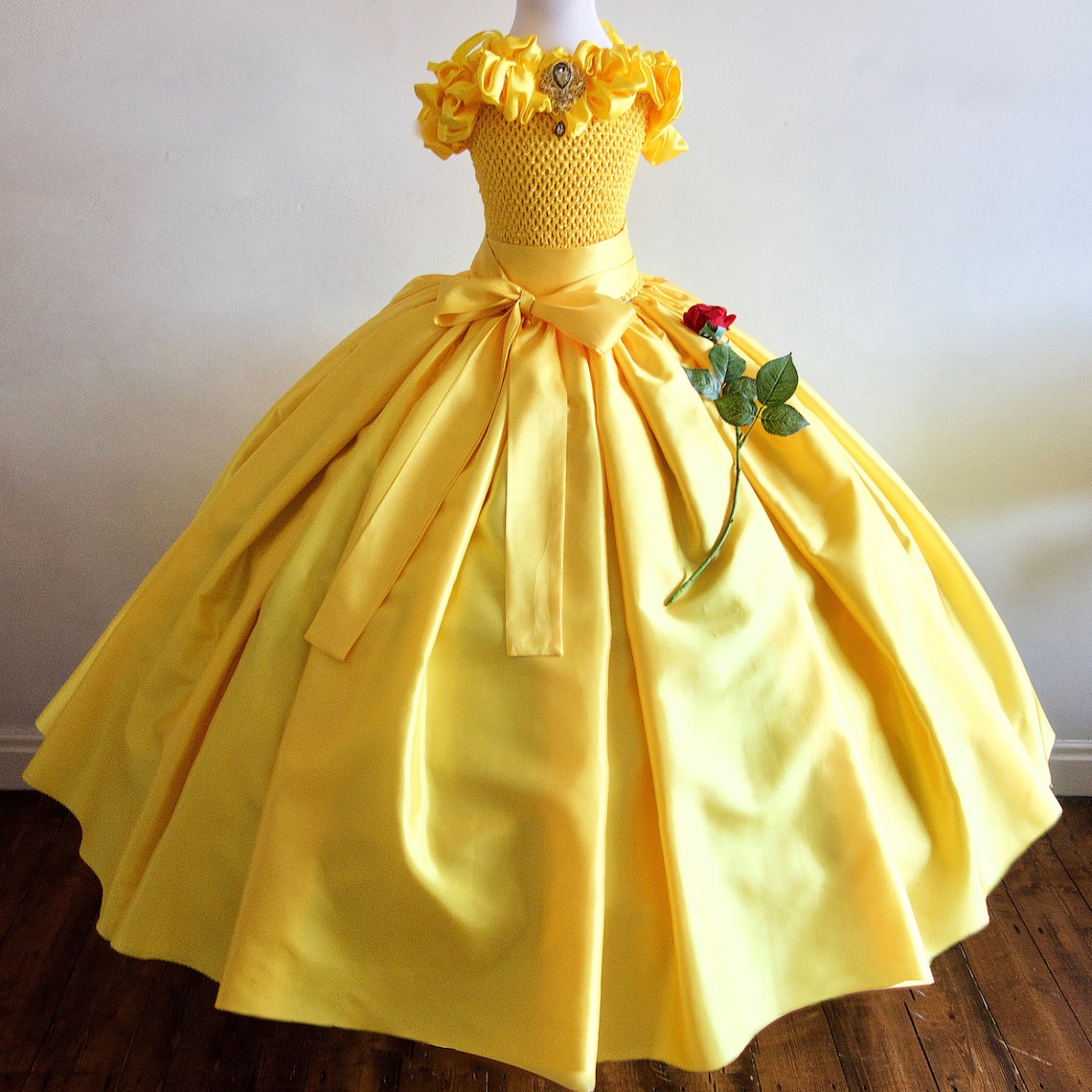 Disney Princess Belle Inspired Dress, Birthday, Prom, Wedding, Age 3 up ...
