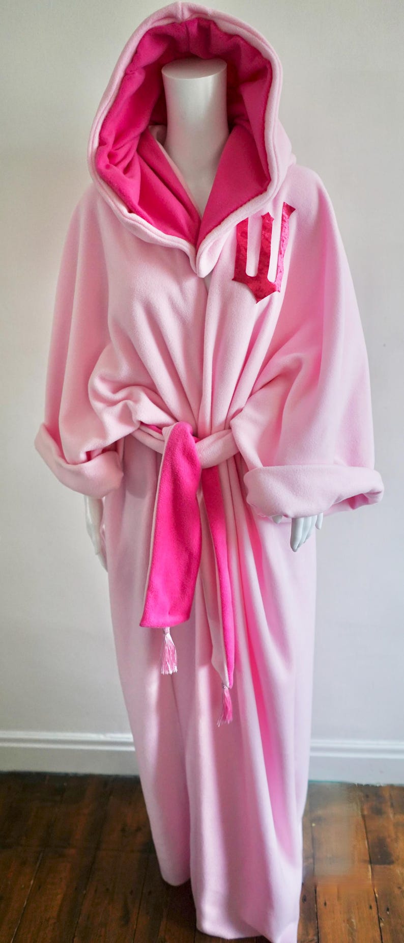 Glinda Wicked Inspired Pink Hooded Dressing Gown/robe Christmas ...