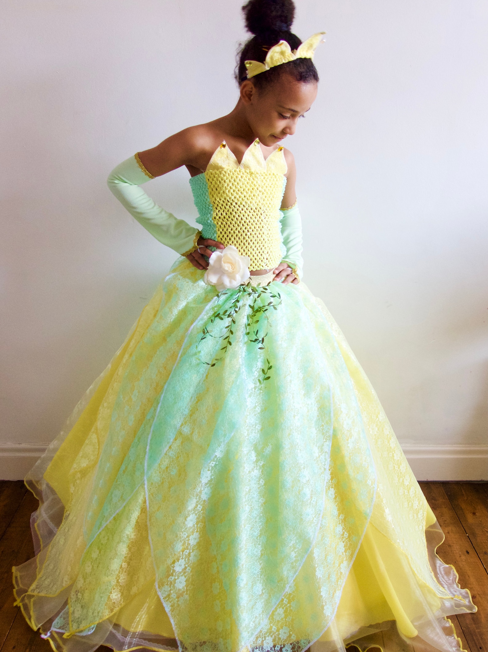 Princess Tiana Inspired Costume/dress/gown Age 3 up to 12 - Etsy Canada