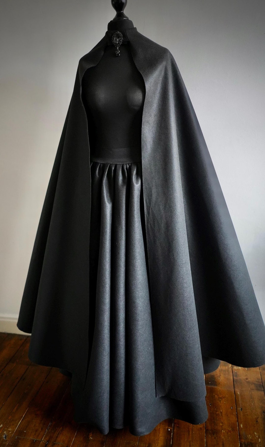 Black Vampire Bride Costume, Halloween, Evil Fancy Dress, Made to ...