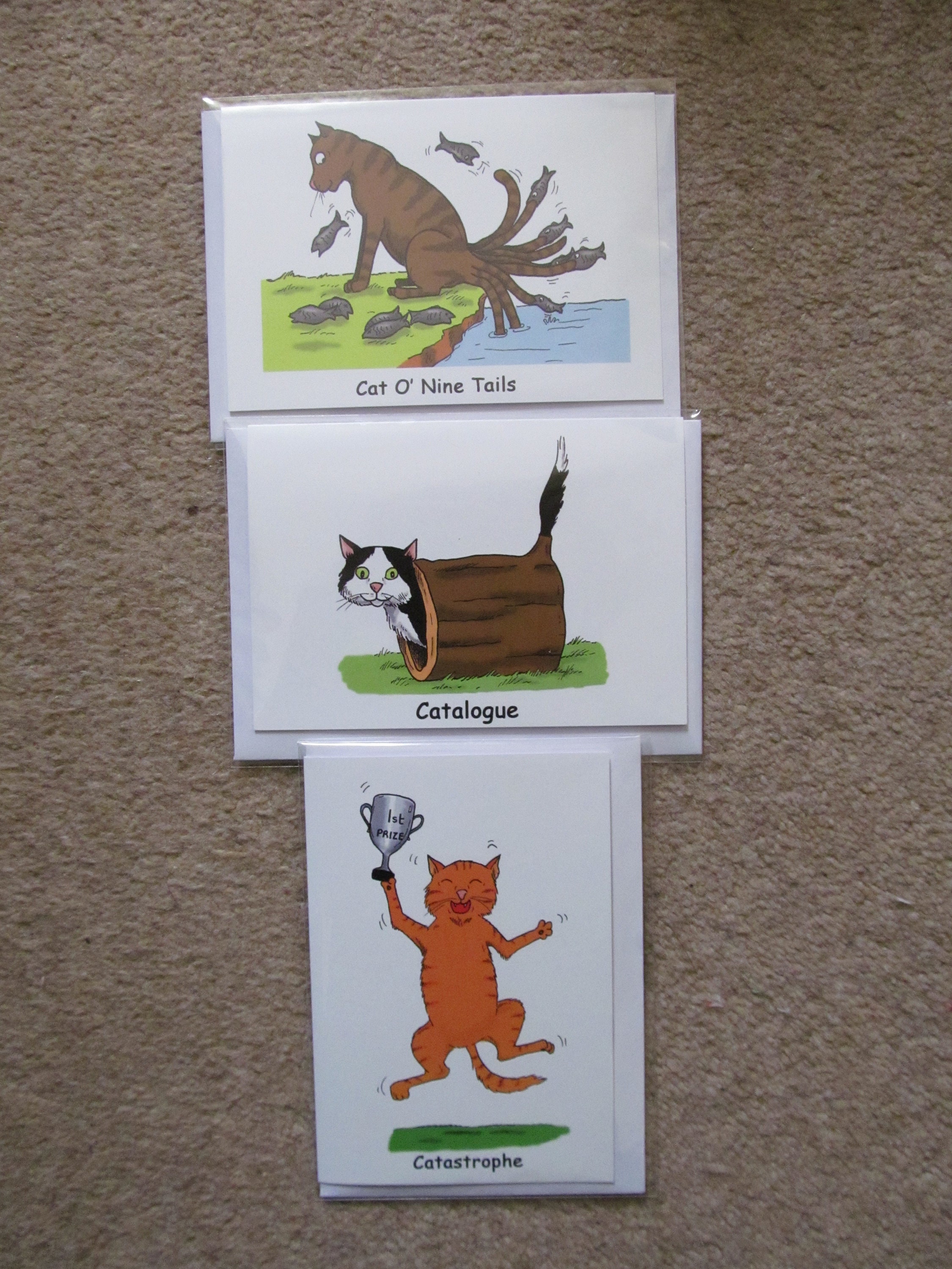 Greetings Card- Funny Cat Cartoon Card - Etsy UK