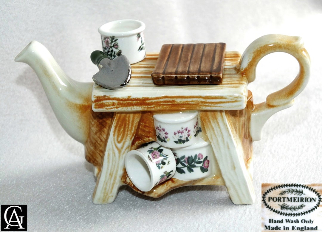 Vintage Portmeirion Botanic Garden Novelty Teapot Gardeners Potting ...