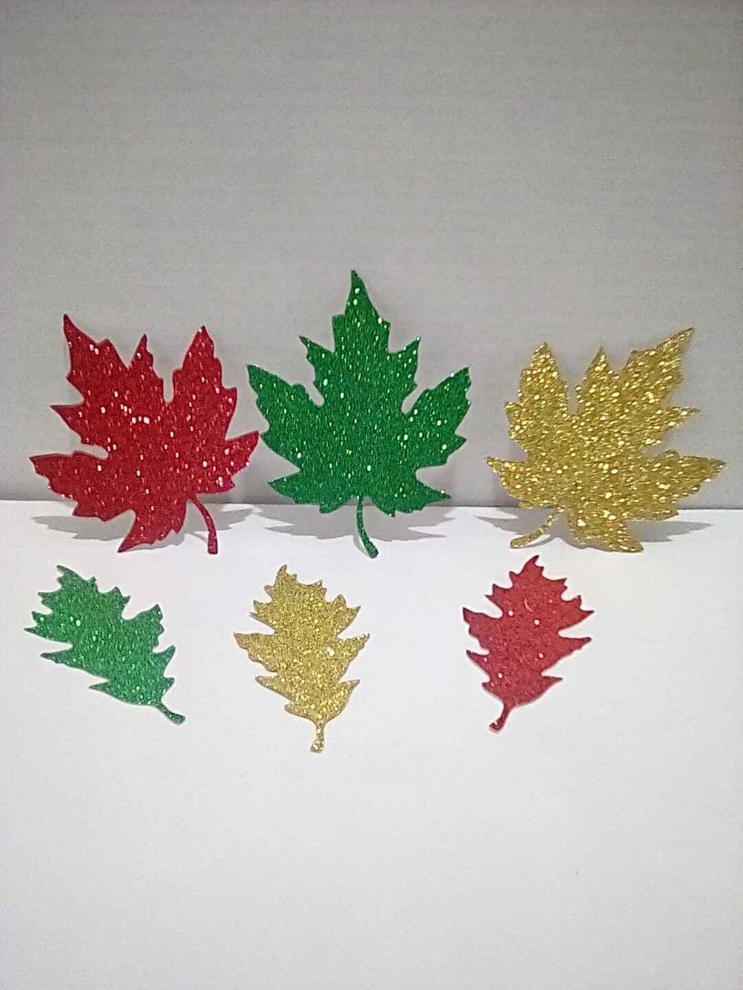 Die Cut Paper Leaves, Christmas Leaves, Paper Leaves, Scrapbook ...