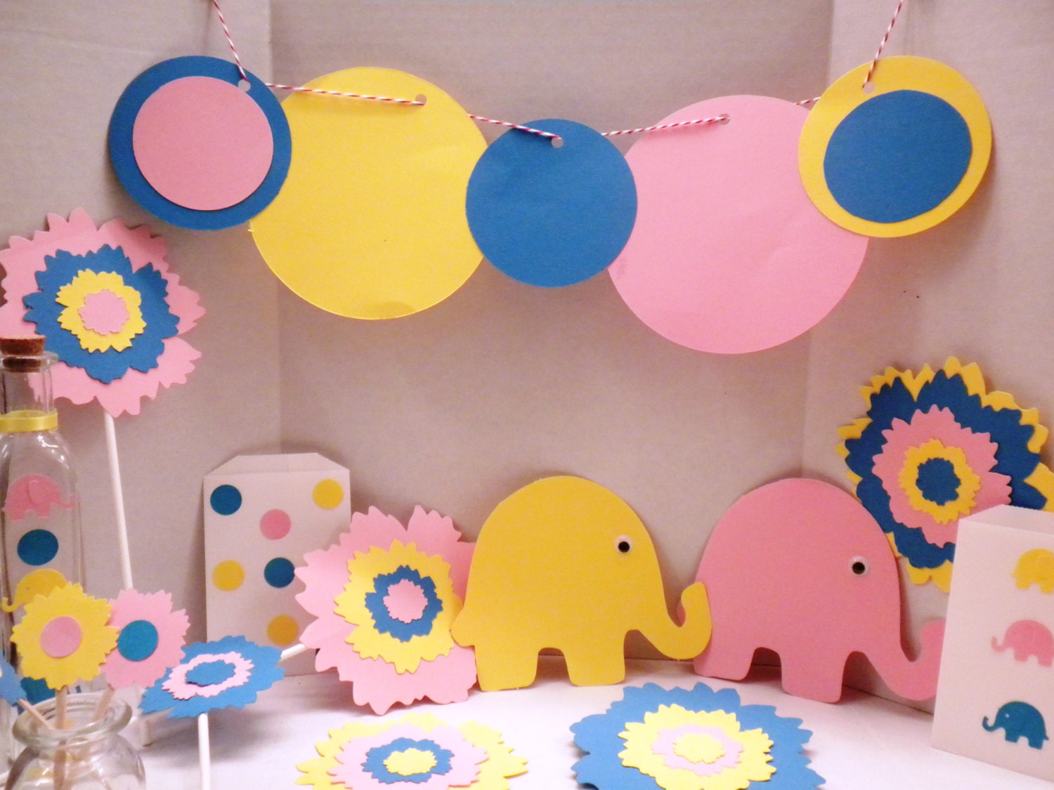Elephant Party Decoration Package, Birthday Parties, Elephants, Flowers ...