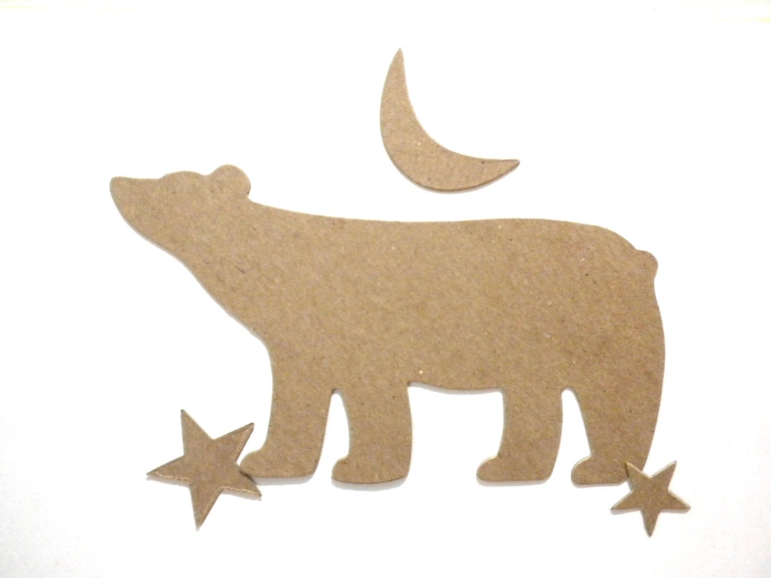 Die Cut Polar Bear, Chipboard Polar Bear, Polar Bear Die Cut, Chipboard ...
