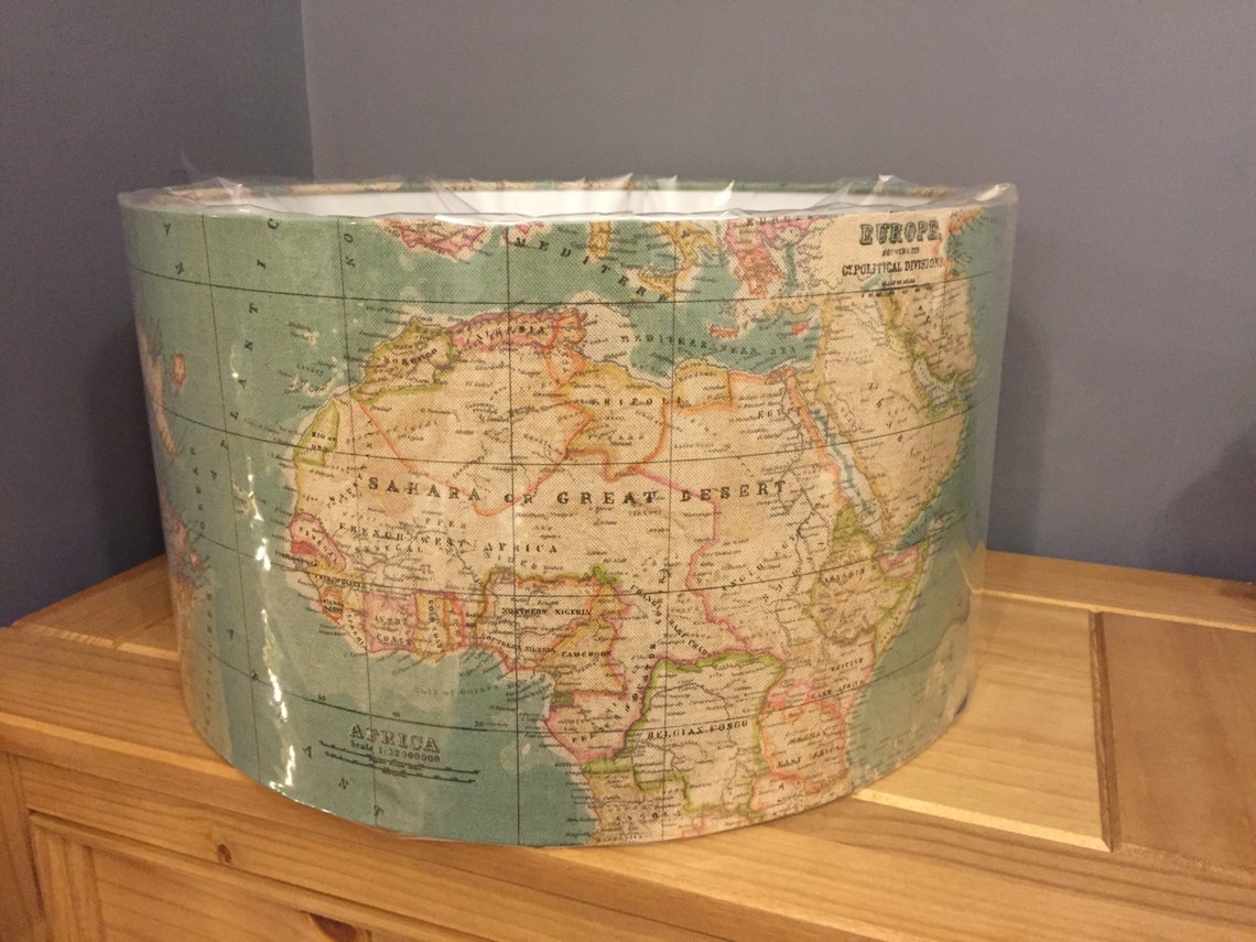 Rustic World Map Lampshade - Etsy