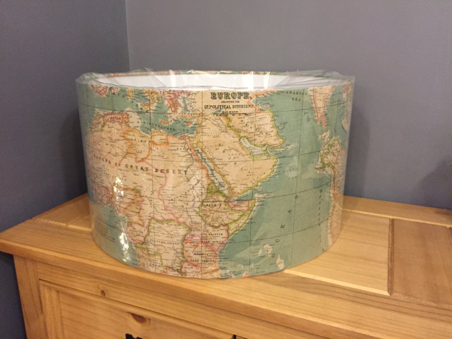 Rustic World Map Lampshade - Etsy UK