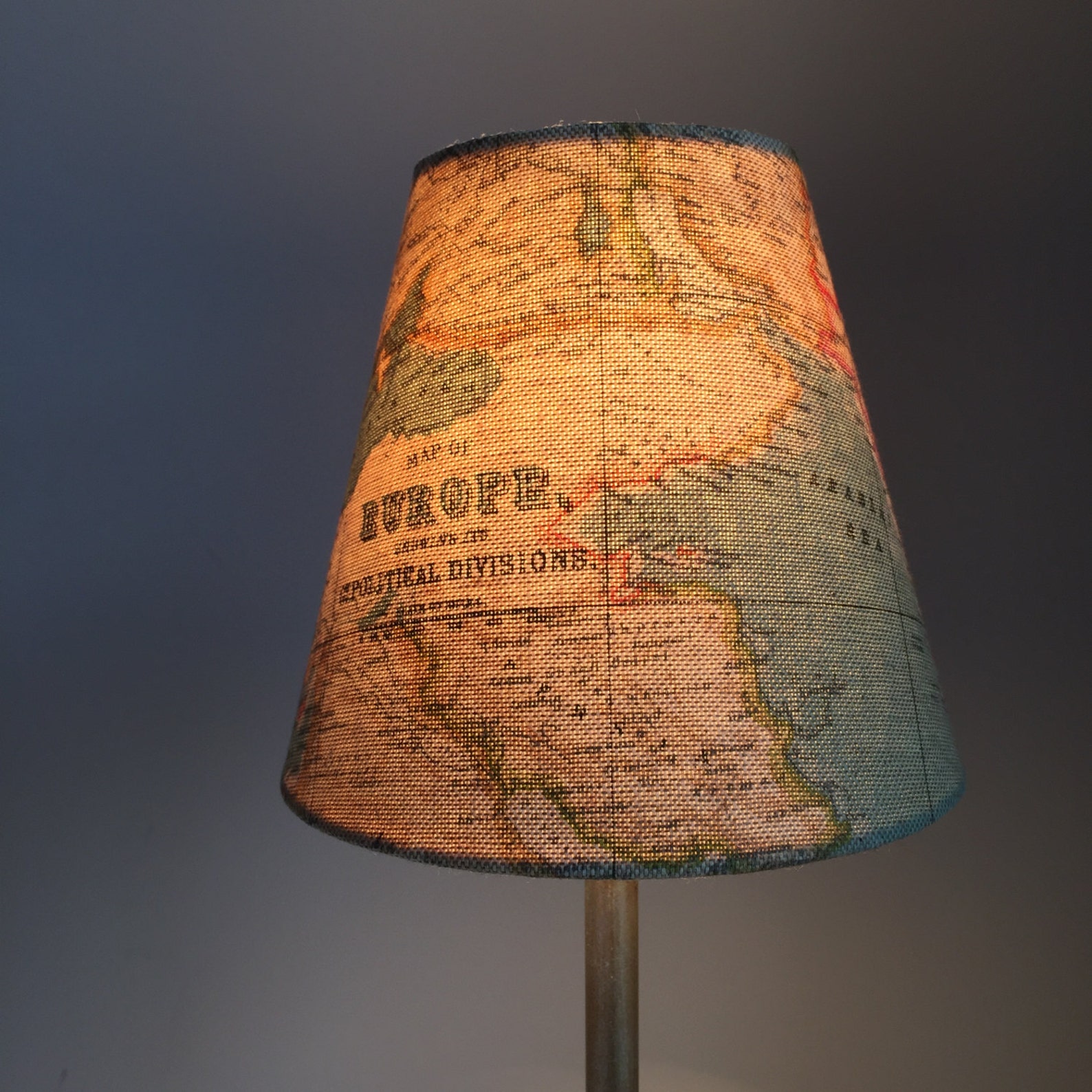 Rustic World Map Candle Clip Lampshades - Etsy UK