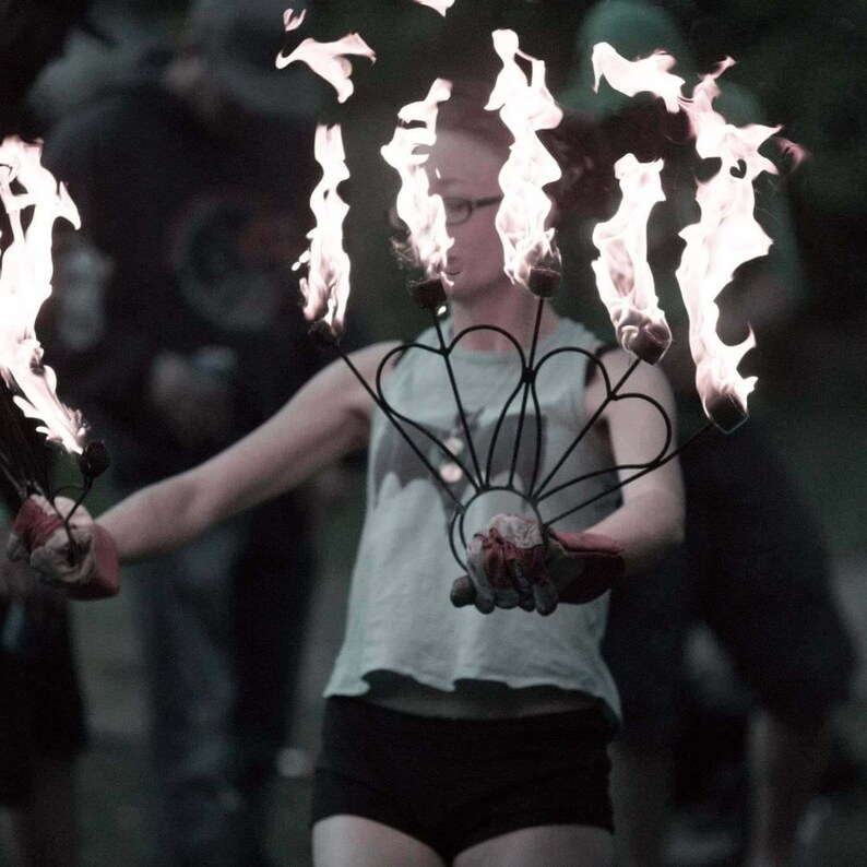 Pair of Heartburn Handmade Fire Fans - Etsy