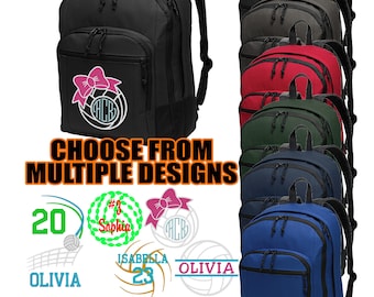 Personalized Volleyball Backpack With Name & Embroidered Volleyball ...