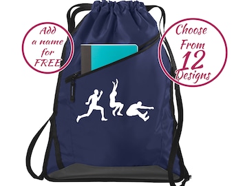 Personalized Track & Field Drawstring Cinch Bag | Etsy