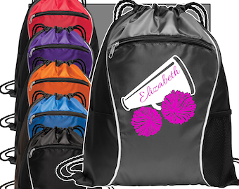 Personalized Cheerleading Drawstring Tote Bag - Etsy
