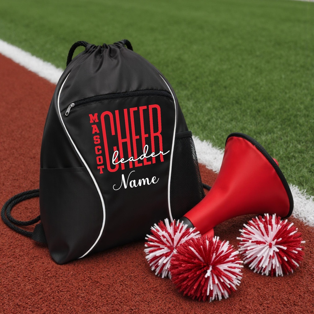 Custom Cheer Drawstring Backpack Bag - Personalized Cheerleading Gear ...