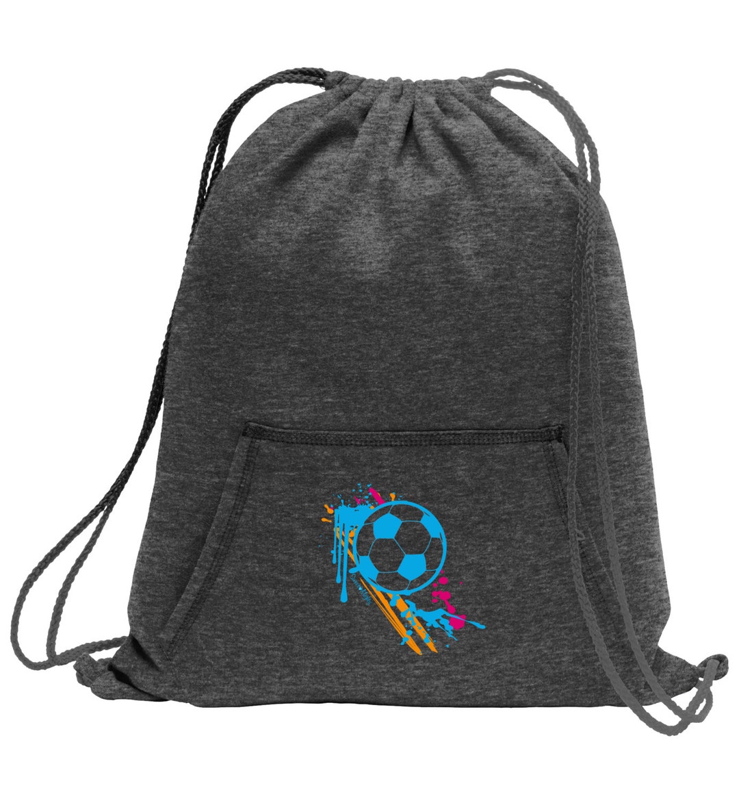 Girls Soccer Cinch Bag Soft, Cotton, Sweatshirt Material Drawstring Bag ...