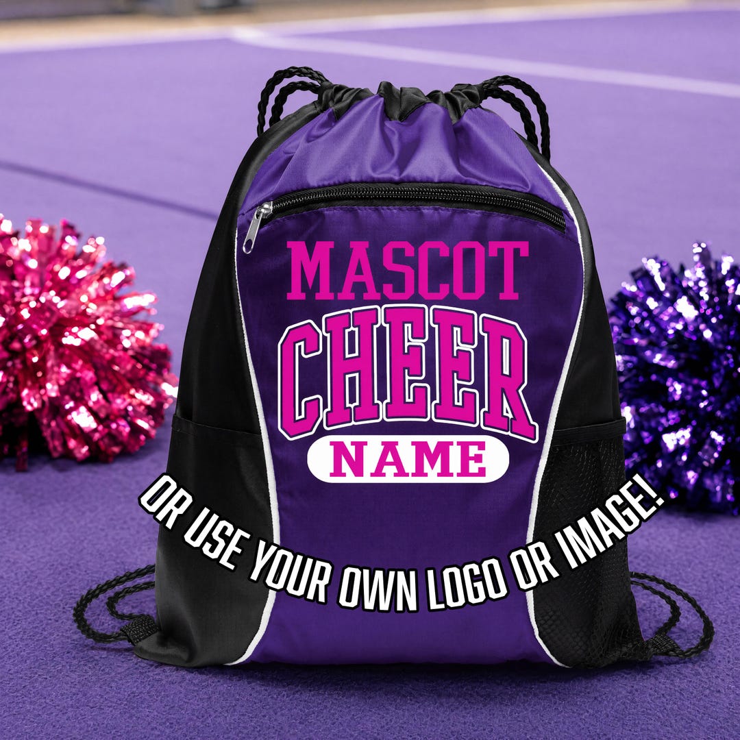 Personalized Cheer Drawstring Bag, Custom Cheerleader Name Bag, Pom ...