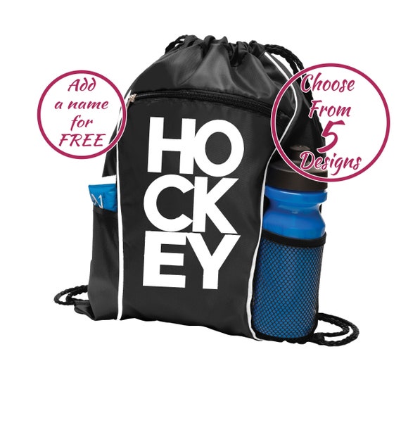 Personalized Hockey Drawstring Cinch Bag | Etsy