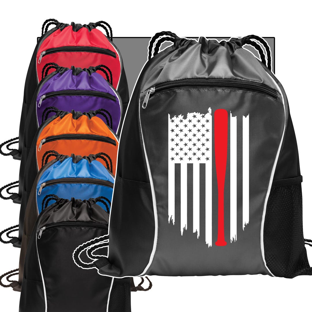 Personalized Baseball & Softball Drawstring Bag - Custom Sports ...