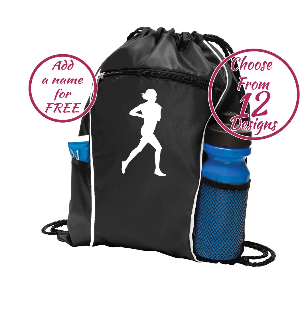 Personalized Track & Field Drawstring Cinch Bag - Etsy