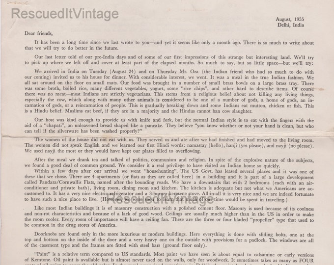 Black & White Vintage Christian Missionary Mission Letter From 1950's ...