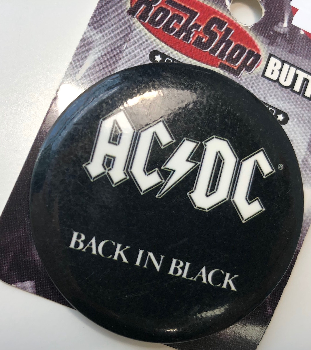 AC DC Rock Band Button, Heavy Metal Music Pin, Back in Black, Round ...
