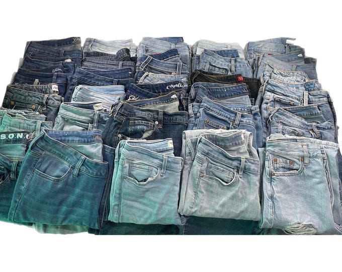 4 Pairs of Denim Blue Jeans Assorted Scrap Crafts Quilting DIY Upcycle ...