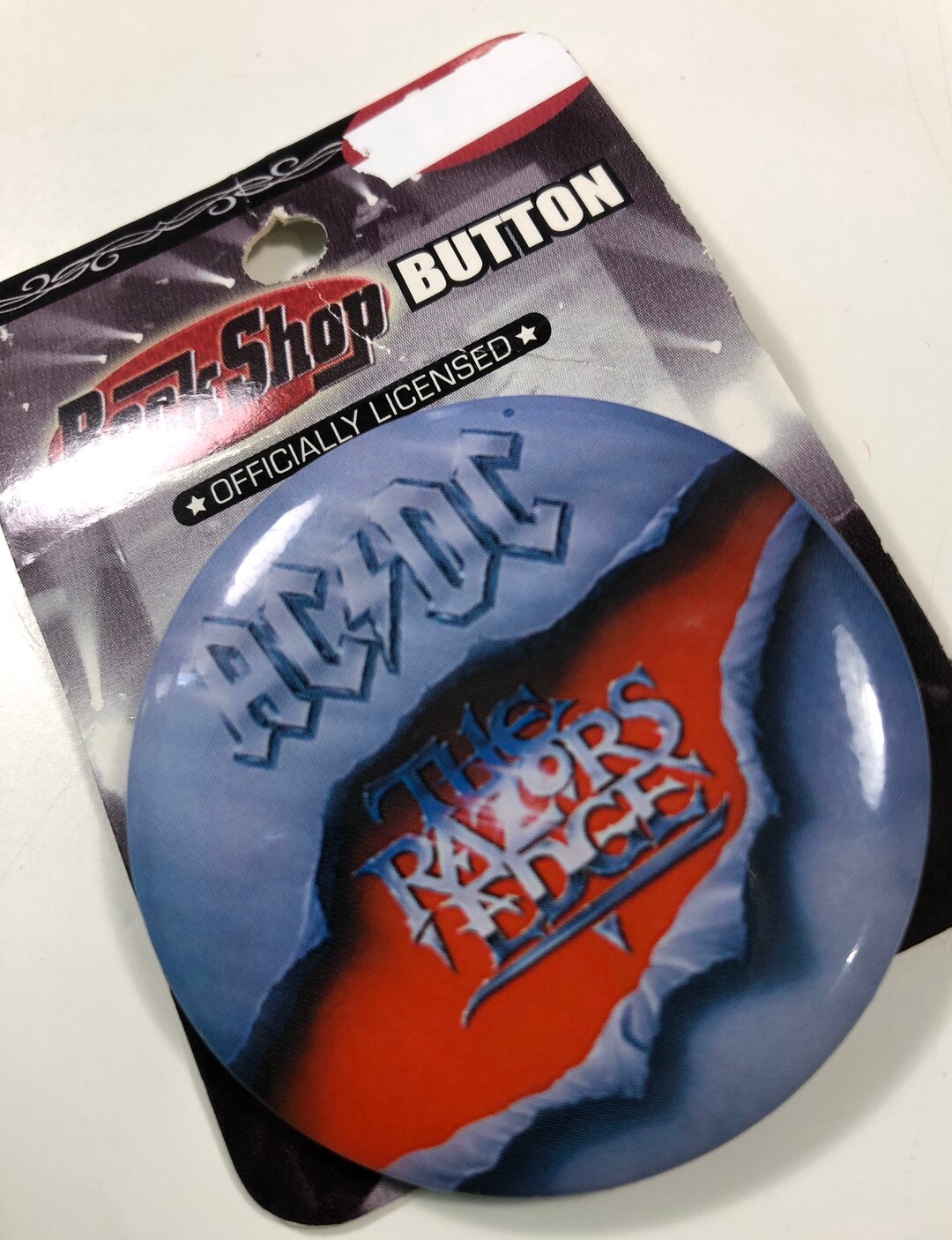AC DC Rock Band Button, Heavy Metal Music Pin, Razors Edge, Round Metal ...