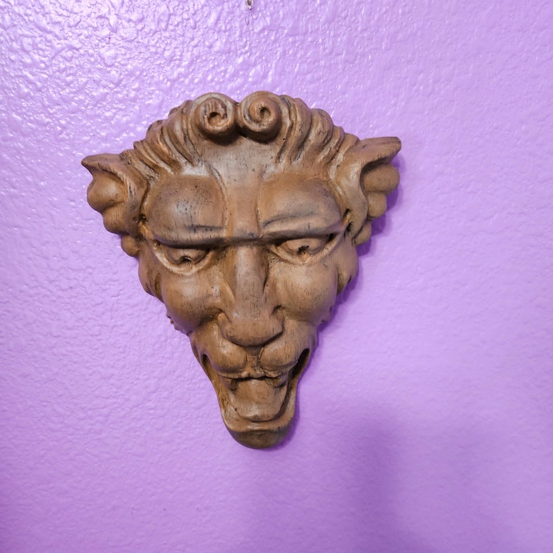 Wooden Devil Face Wall - Etsy