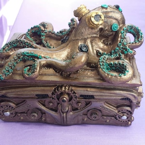 STEAMPUNK Octopus Treasure Box, Trinket Box, Jewelery Box - Etsy