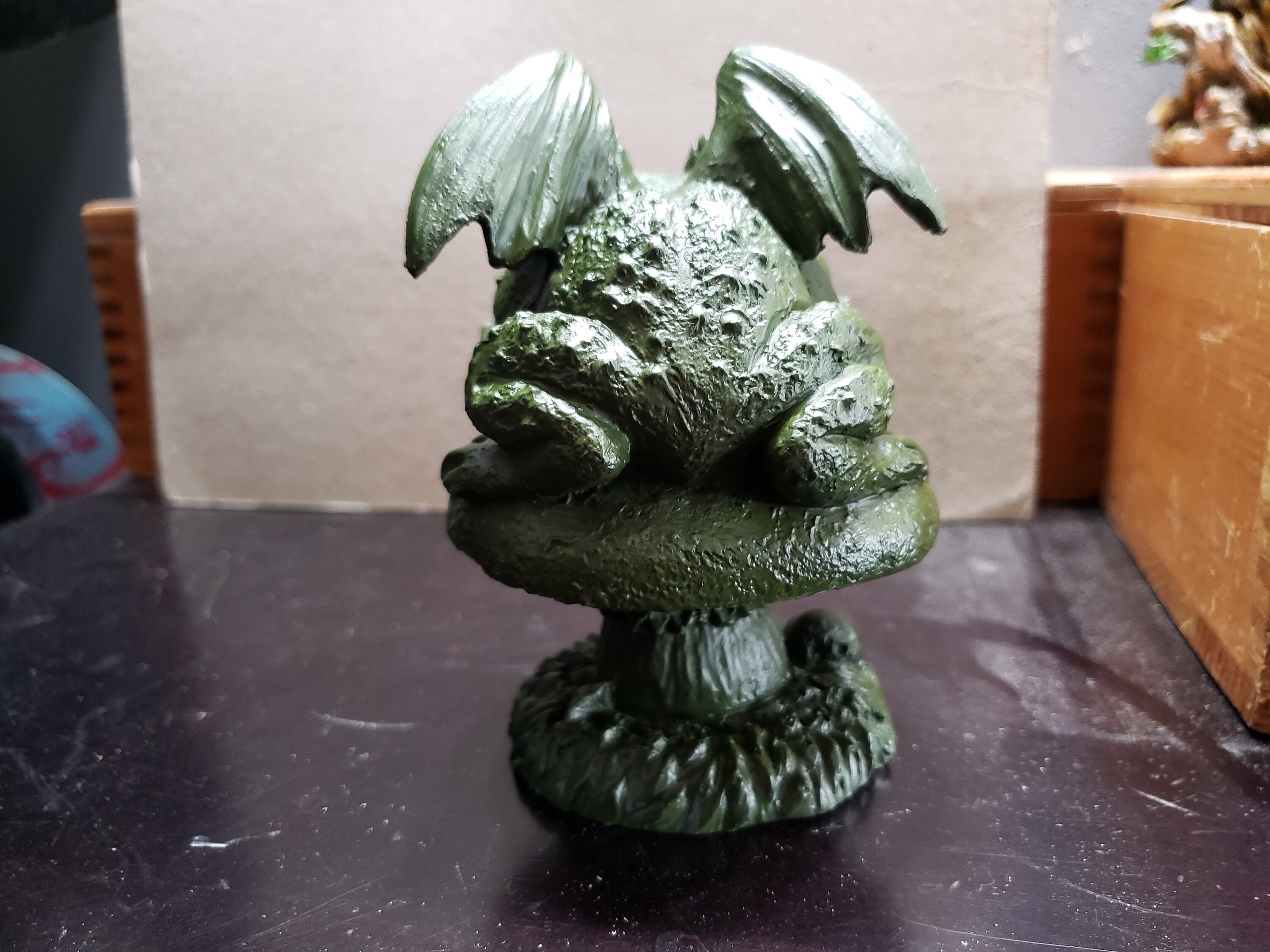 Toad on Mushroom Statue Demon Toad Horned Toad Toad - Etsy Canada