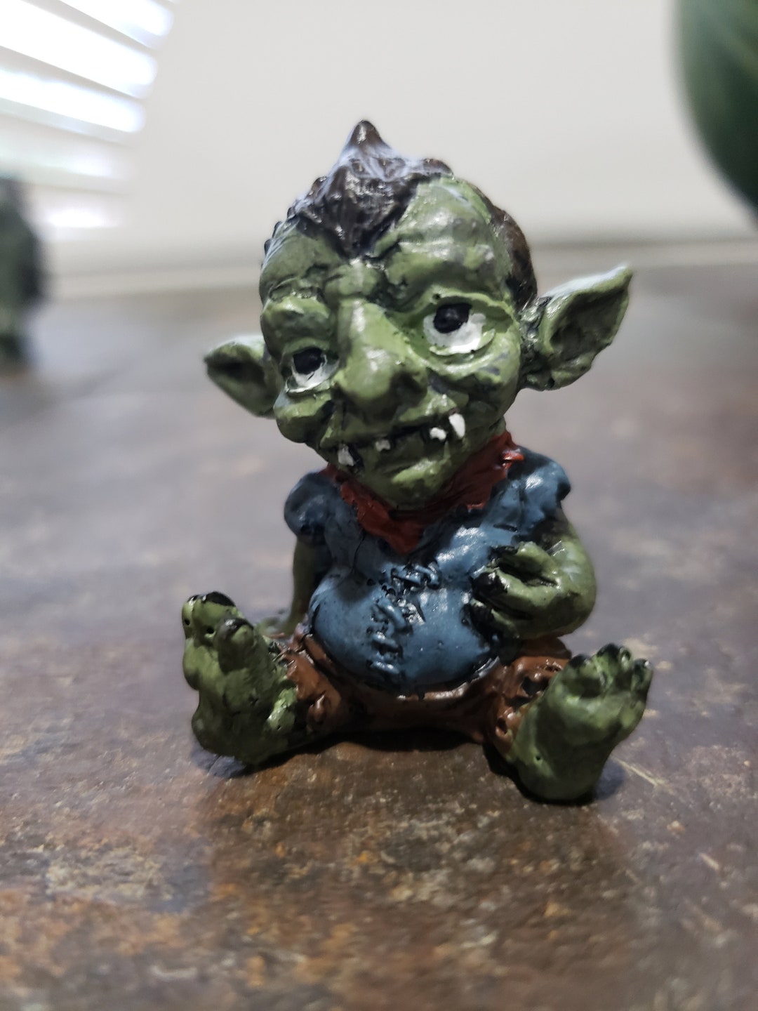 Hand Painted Resin Ogre Statue, Miniature Fairy Garden Decor - Etsy